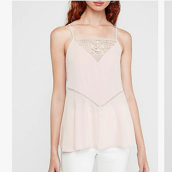 Express | Tops | New Express Lace High Neck Cami | Poshmark